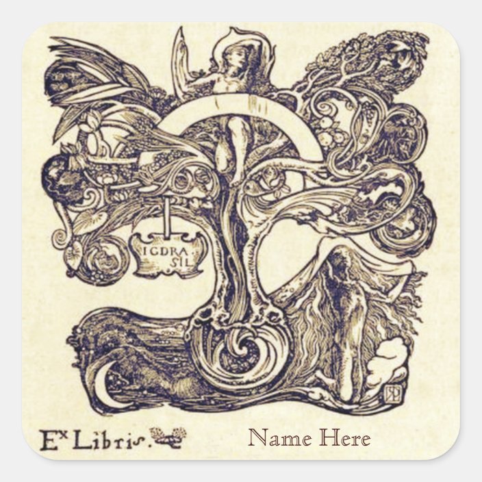 Vintage Ex Libris Bookplate Stickers | Zazzle