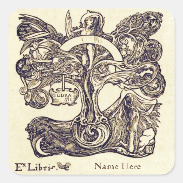 Vintage Ex Libris Bookplate Stickers | Zazzle