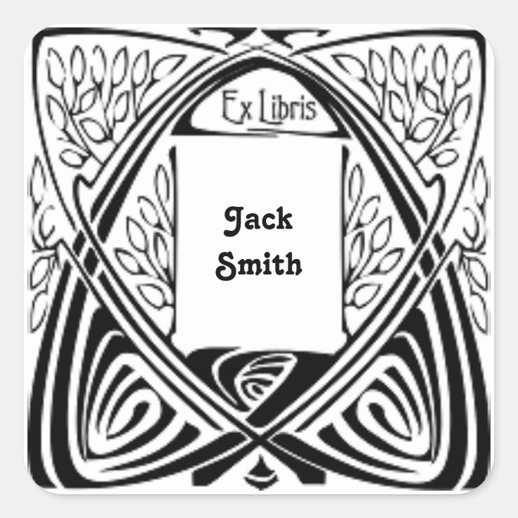 Vintage Ex Libris Design Custom Bookplate Labels | Zazzle