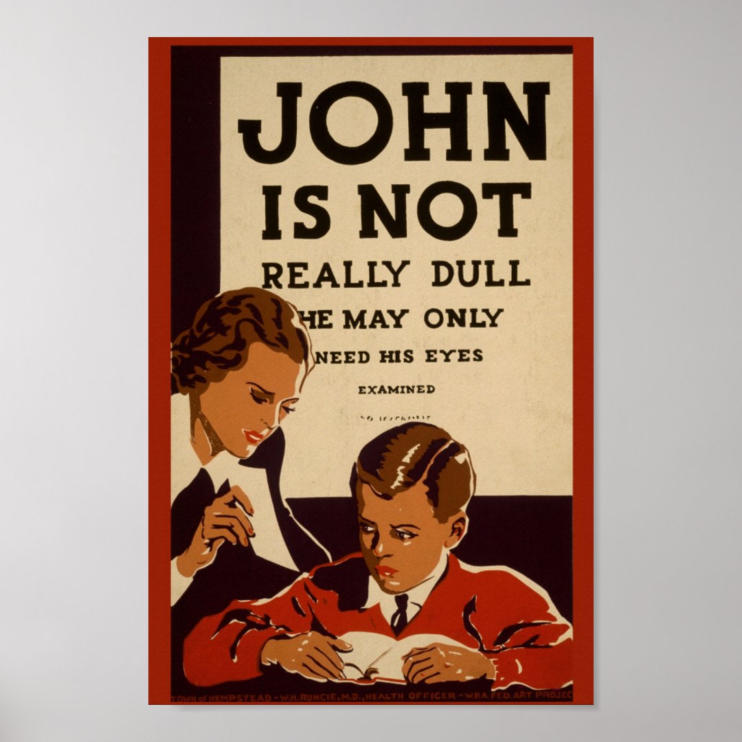 Vintage Eye Exam Advertisement Poster | Zazzle