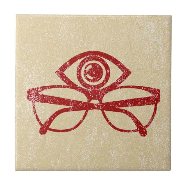 Vintage Eye & Eyeglasses Ceramic Tile | Zazzle