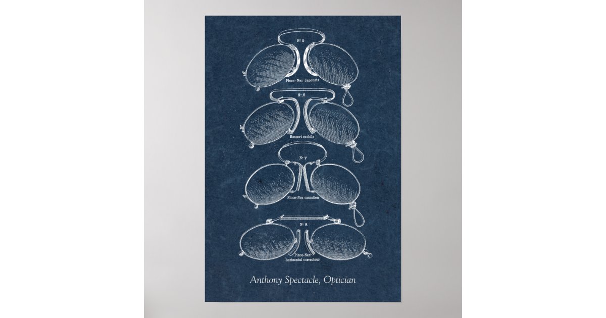 Vintage Eyeglasses Eye Doctor or Optician's Office Poster | Zazzle