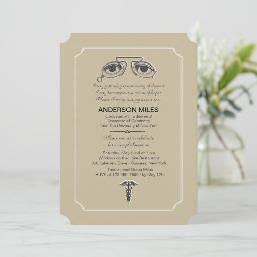 Vintage Eyeglasses Graduation Invitation | Zazzle