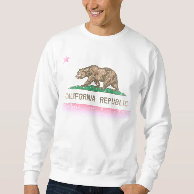 Vintage Fade California Republic Flag Sweatshirt | Zazzle