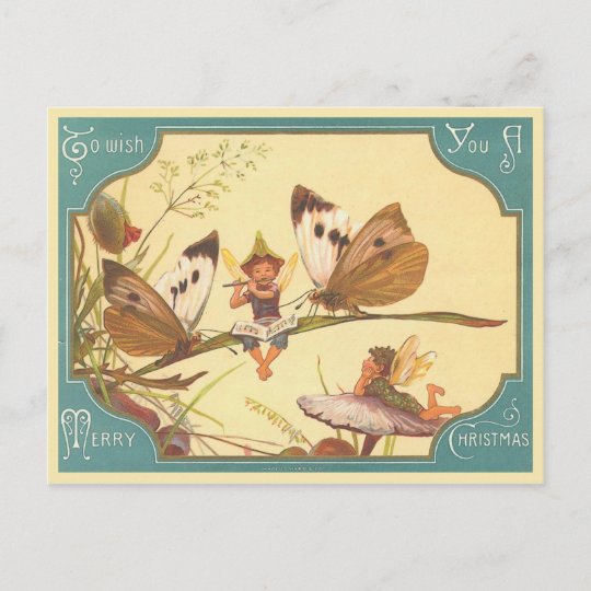 "Vintage Fairies Christmas Card" Postcard | Zazzle.com