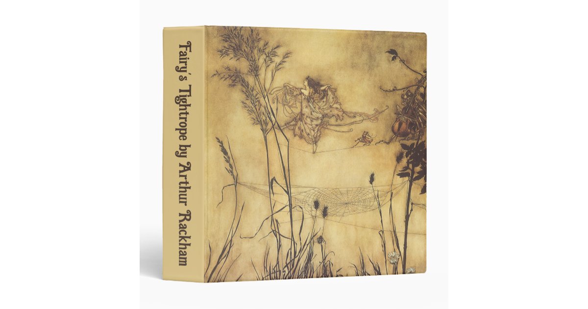 Vintage Fairy Tale, Fairy's Tightrope by Rackham 3 Ring Binder | Zazzle