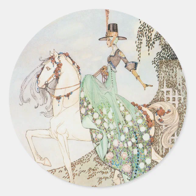 Vintage Fairy Tale, Princess Minette, Kay Nielsen Classic Round Sticker ...
