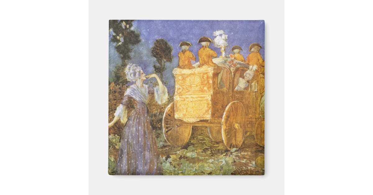 Vintage Fairy Tales Cinderella and Fairy Godmother Magnet | Zazzle