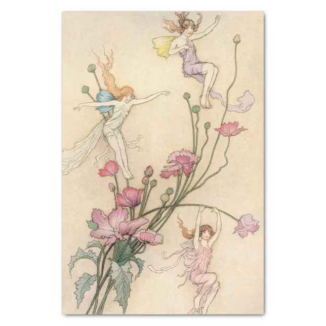 Vintage Fairy Tales, Three Spirits Filled With Joy Tissue Paper | Zazzle