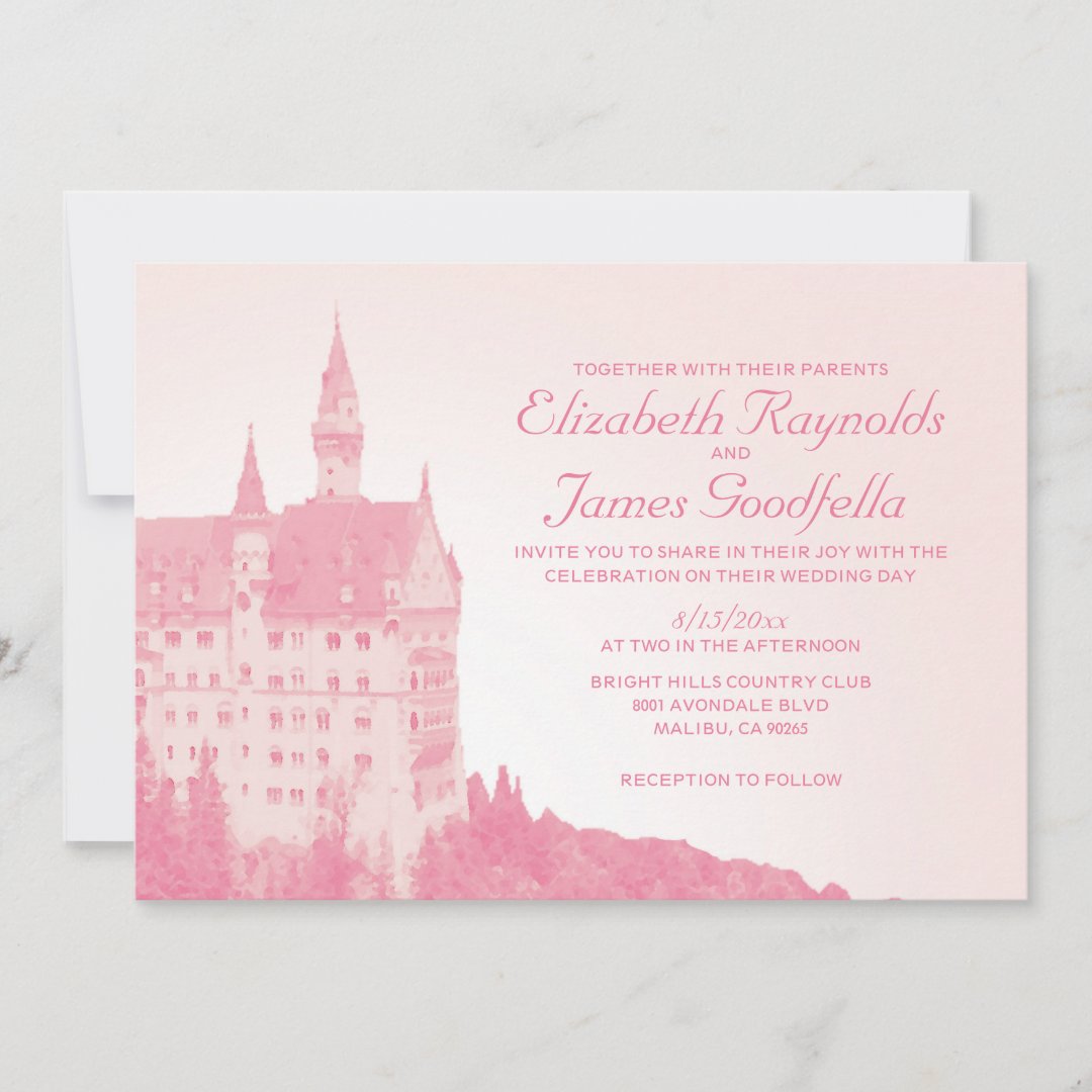 Vintage Fairytale Castle Wedding Invitations | Zazzle