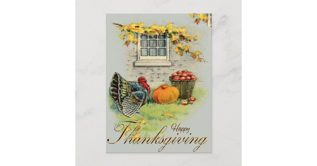 VINTAGE FALL HARVEST AT THE FARM POSTCARD | Zazzle
