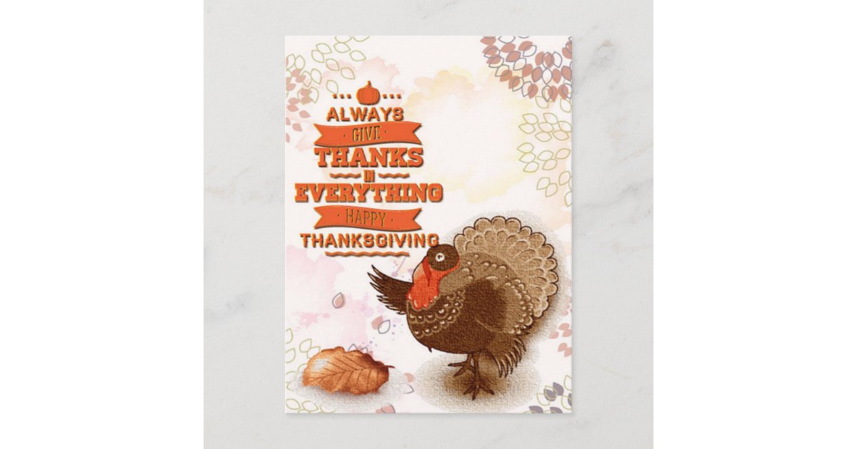 Vintage Fall Turkey Pumpkin Thanksgiving Greetings Postcard | Zazzle
