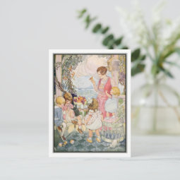 Vintage Family and Pets by Ruth M. Hallock Postcard | Zazzle