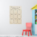 Vintage Family Weekly Calendar Wall Schedule Poster | Zazzle