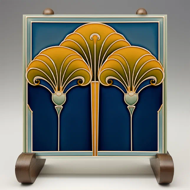 Vintage Fan Motif Ceramic Tile | Zazzle