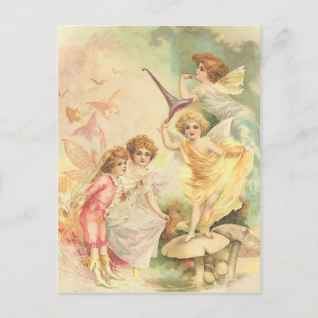 Vintage Fantasy Faeries Postcard | Zazzle