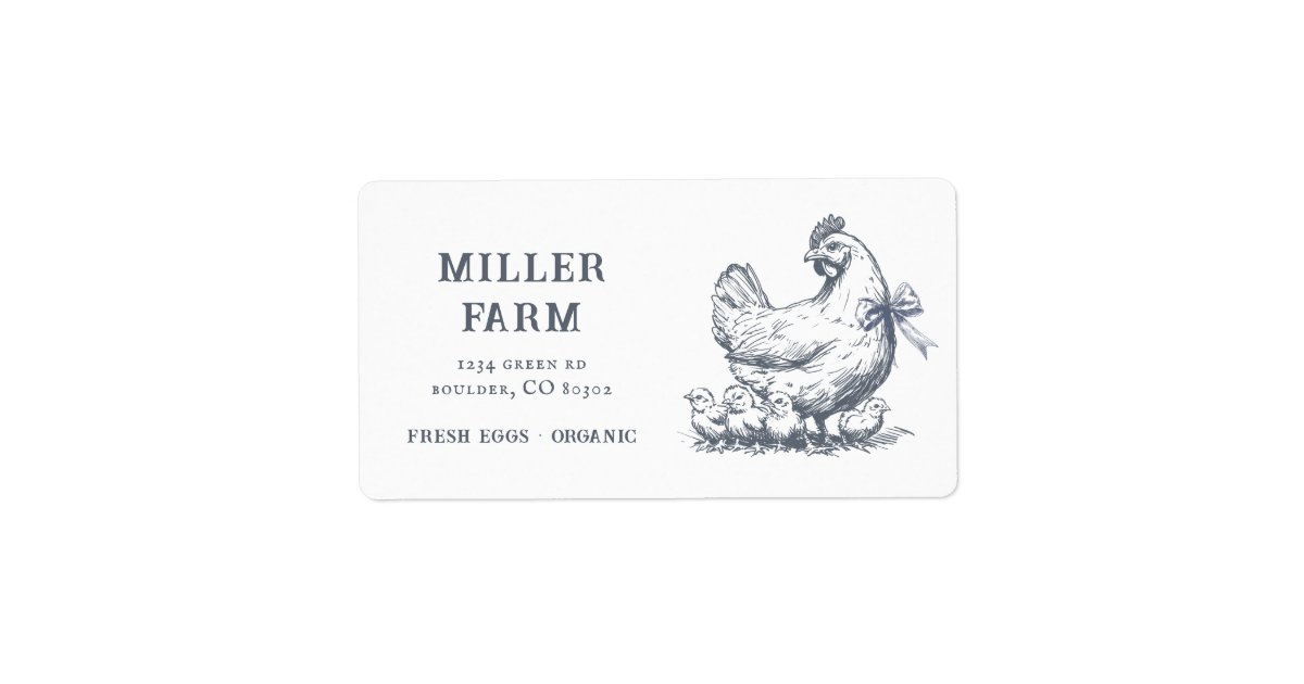 Vintage Farm Chicken Script Egg Carton Label | Zazzle