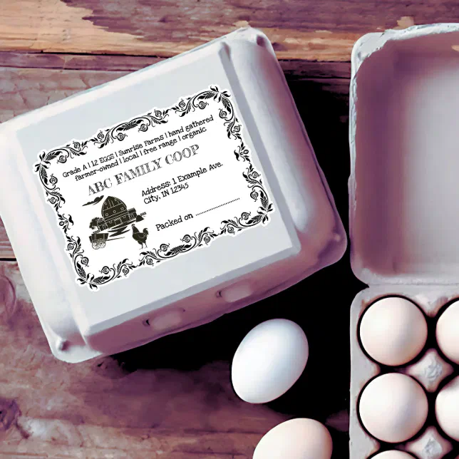 Vintage Farm Large Egg Carton Label | Zazzle