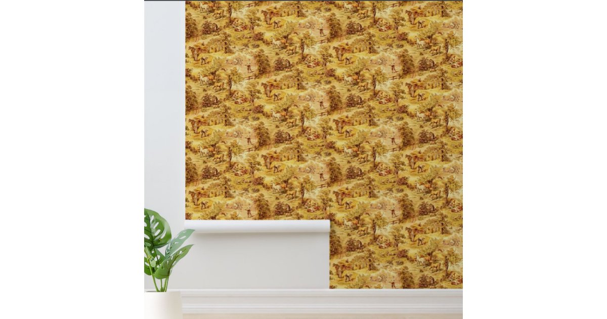 Vintage Farm Scenes pattern Wallpaper | Zazzle