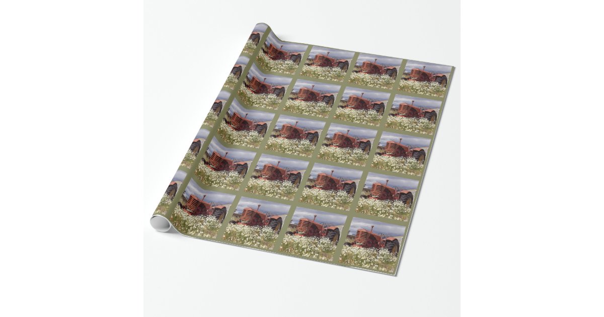 Vintage Farm Tractor Gift Wrapping Paper | Zazzle