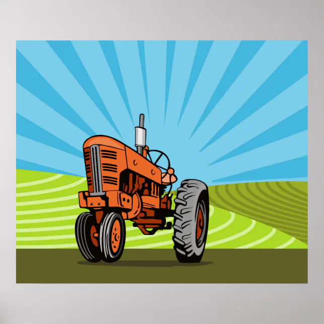 vintage farm tractor poster | Zazzle
