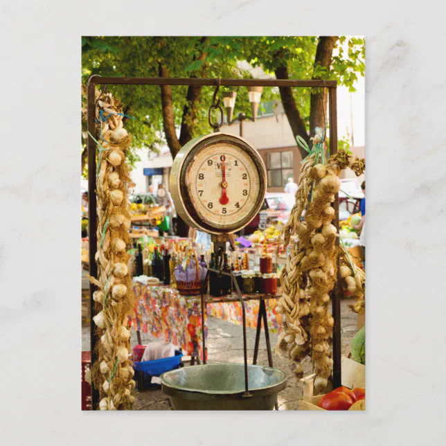 Vintage Farmers Market Scale Postcard | Zazzle