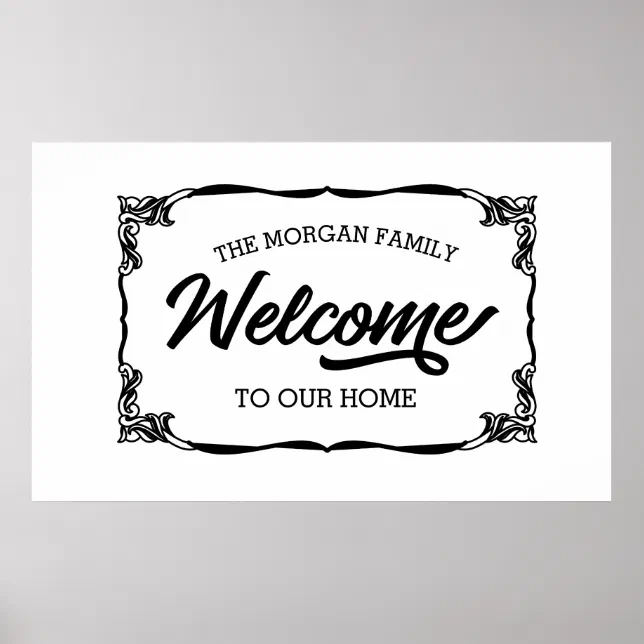 vintage farmhouse family welcome poster | Zazzle