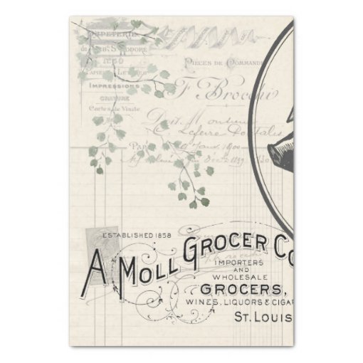 Vintage Farmhouse Pig Grocery Decoupage Paper | Zazzle