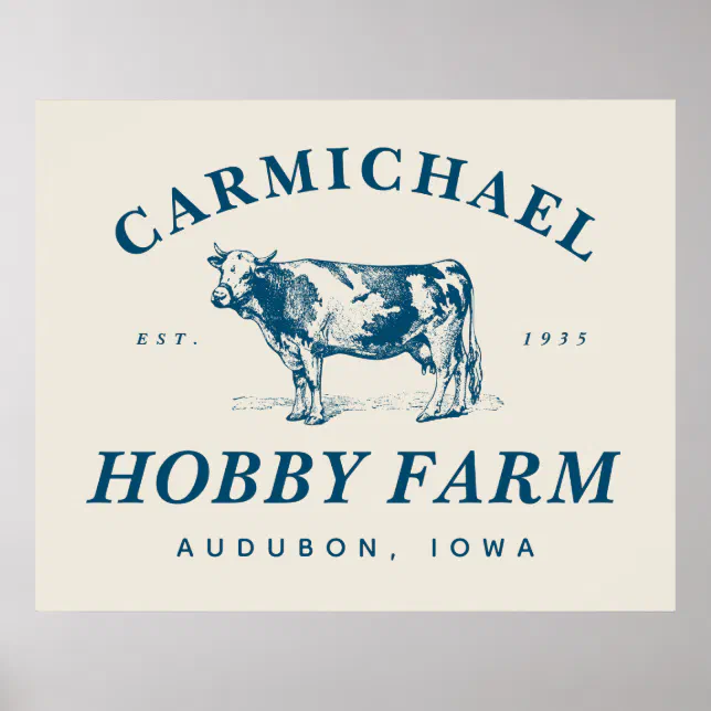 Vintage Farmhouse Style Family Farm Poster | Zazzle