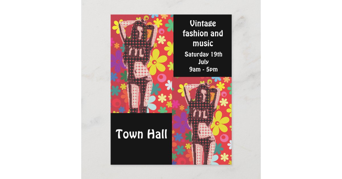 Vintage fashion 60s music retro sale flyers | Zazzle
