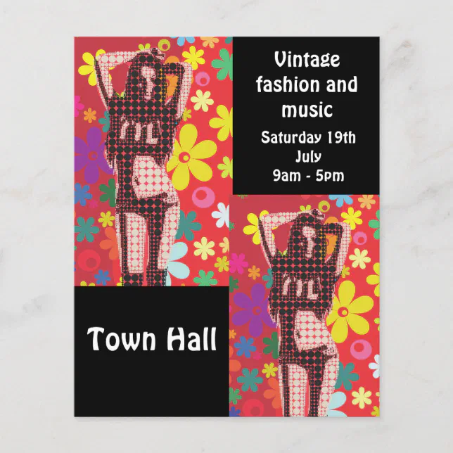 Vintage fashion 60s music retro sale flyers | Zazzle