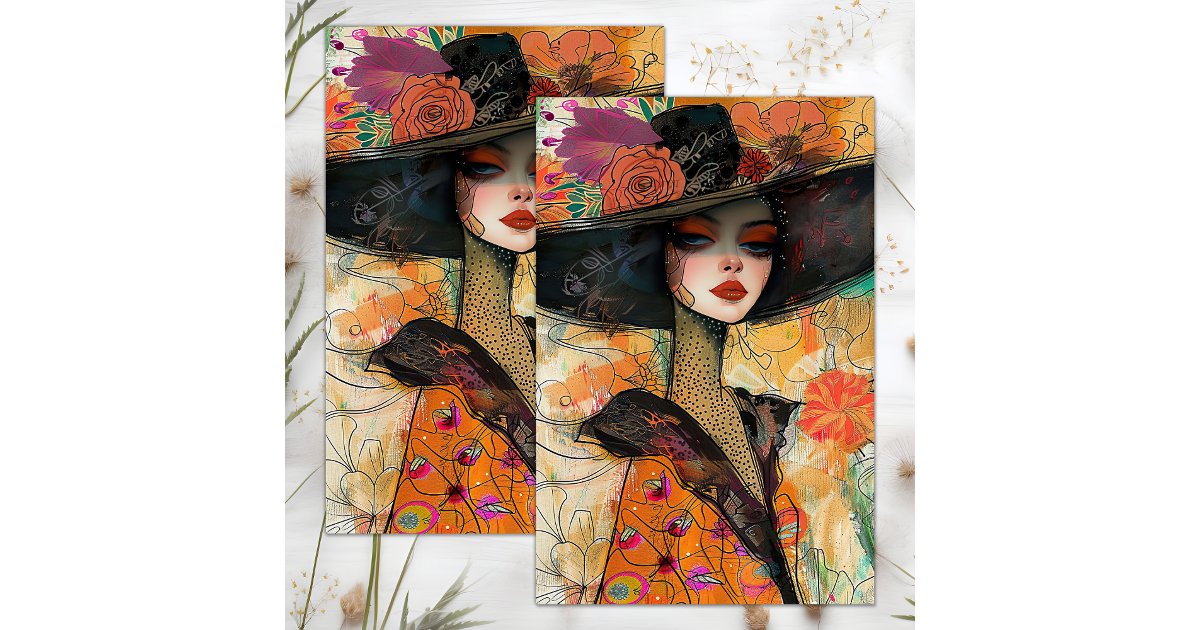 VINTAGE FASHION GIRL DECOUPAGE TISSUE PAPER | Zazzle