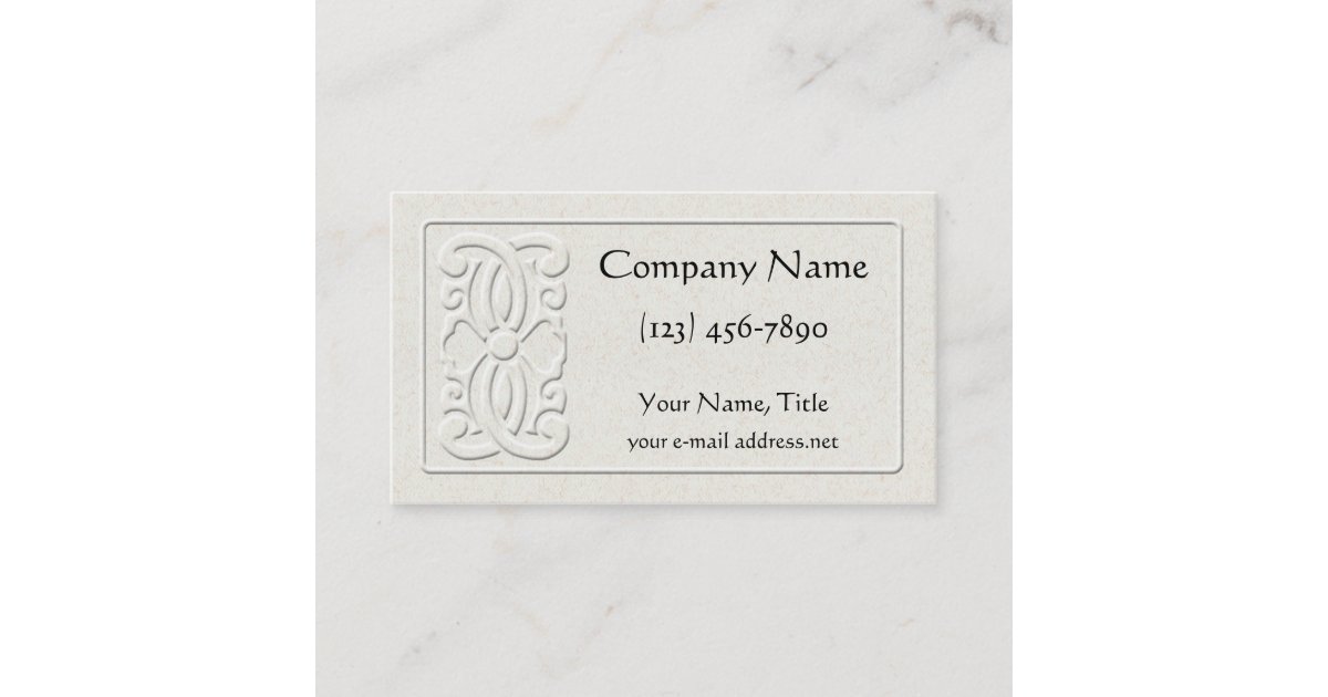Vintage Faux Embossed Floral Medieval Business Card | Zazzle
