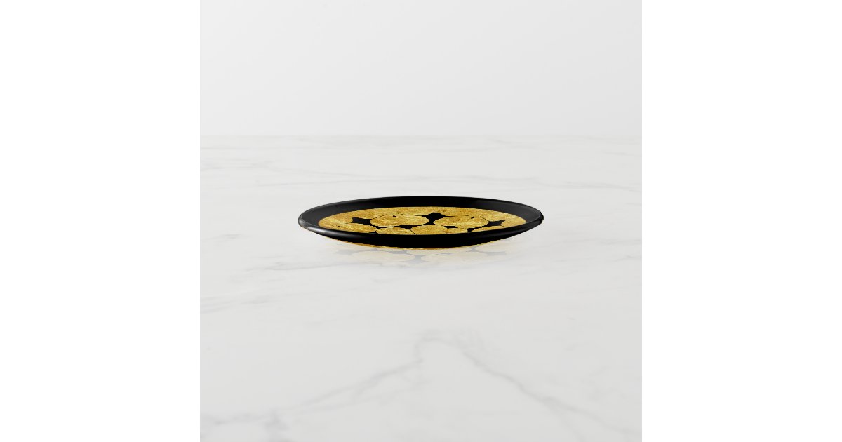Vintage Faux Gold Chosokabe Japan Mon Oriental Art Trinket Tray | Zazzle