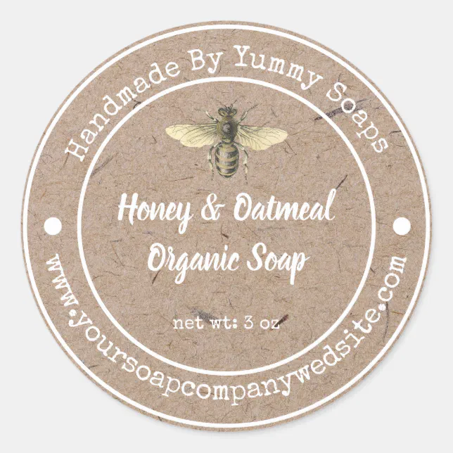 Vintage Faux Kraft Paper |Handmade Soap Label | Zazzle