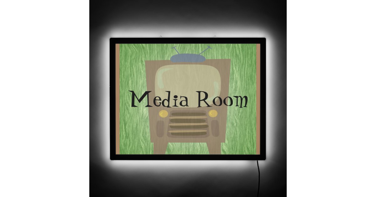 Vintage Fifties TV Illustration Retro Cartoon LED Sign | Zazzle