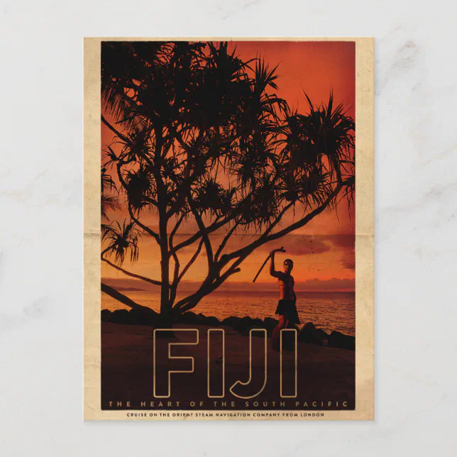 Vintage Fiji Travel Postcard | Zazzle
