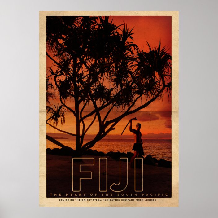 Vintage Fiji Travel Poster | Zazzle.com