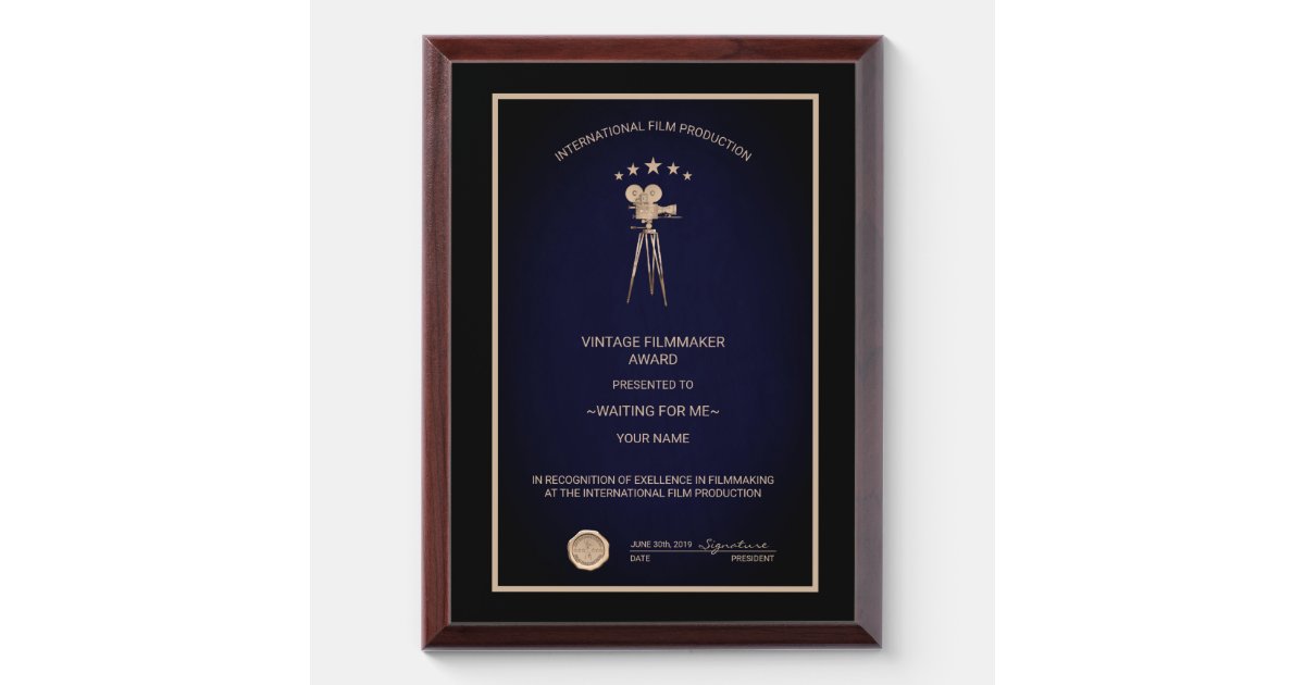 Vintage Film Camera Award Plaque | Zazzle
