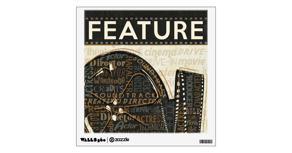 Vintage Film Reel Wall Sticker | Zazzle