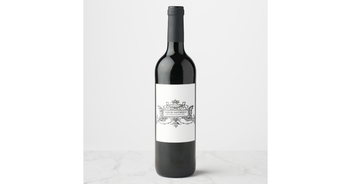 Vintage Fine Line Wine Label | Zazzle