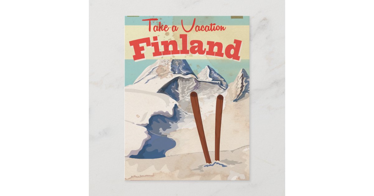 Vintage Finland Travel Poster Postcard | Zazzle
