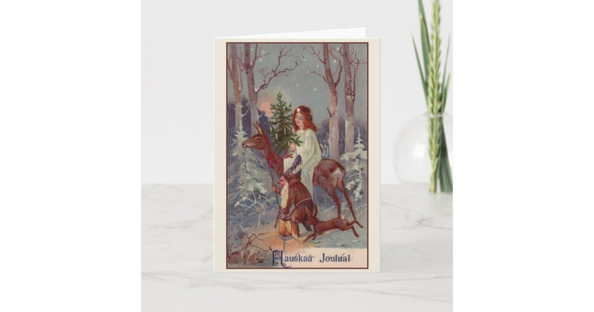 Vintage Finnish Hauskaa Joulua Christmas Card | Zazzle