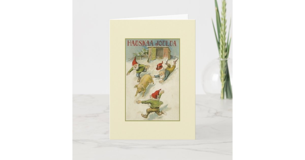 Vintage Finnish Hauskaa Joulua Christmas Card | Zazzle