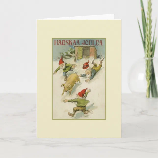 Vintage Finnish Hauskaa Joulua Christmas Card | Zazzle