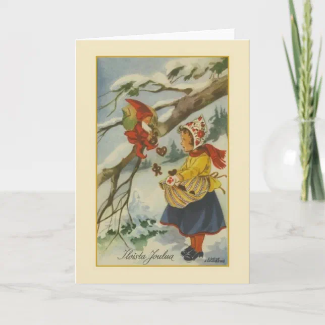 Vintage Finnish Iloista Joulua Christmas Card | Zazzle