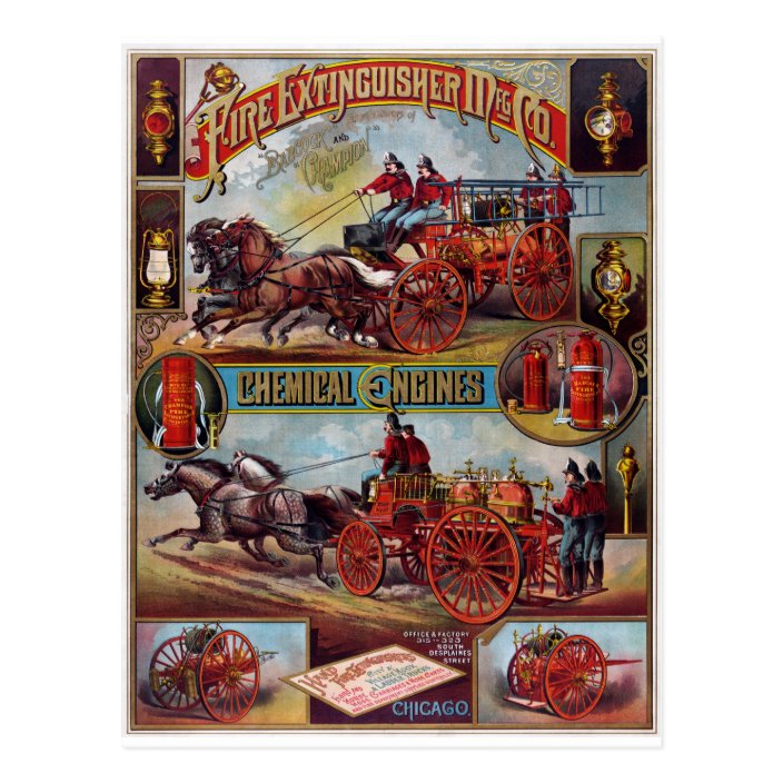 Vintage Fire Extinguisher Advertising Postcard | Zazzle.com