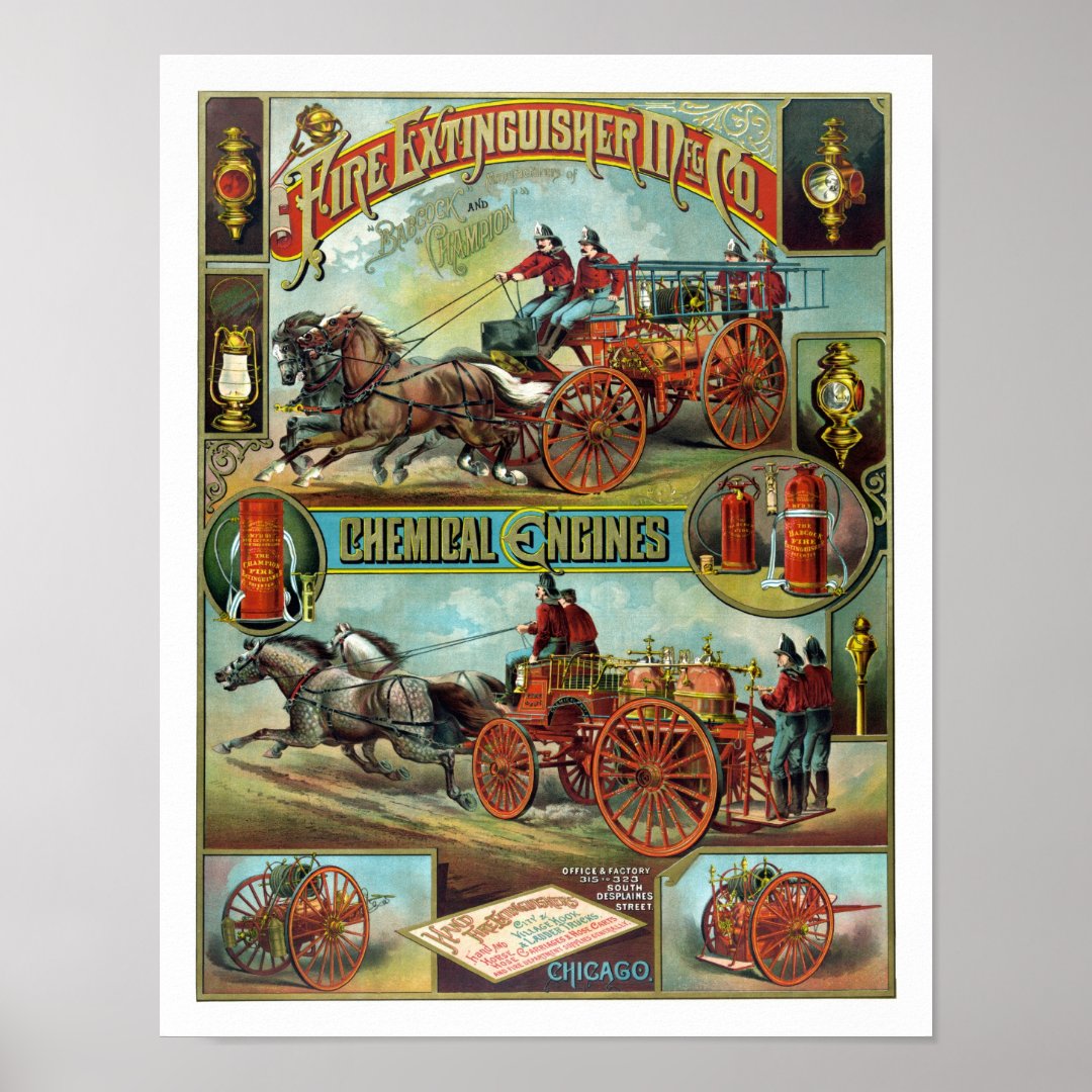 Vintage Fire Fighter Poster | Zazzle
