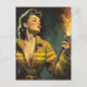 Vintage Firefighter Pin Up Postcard | Zazzle