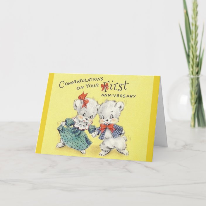 Vintage First Anniversary Greeting Card | Zazzle.com